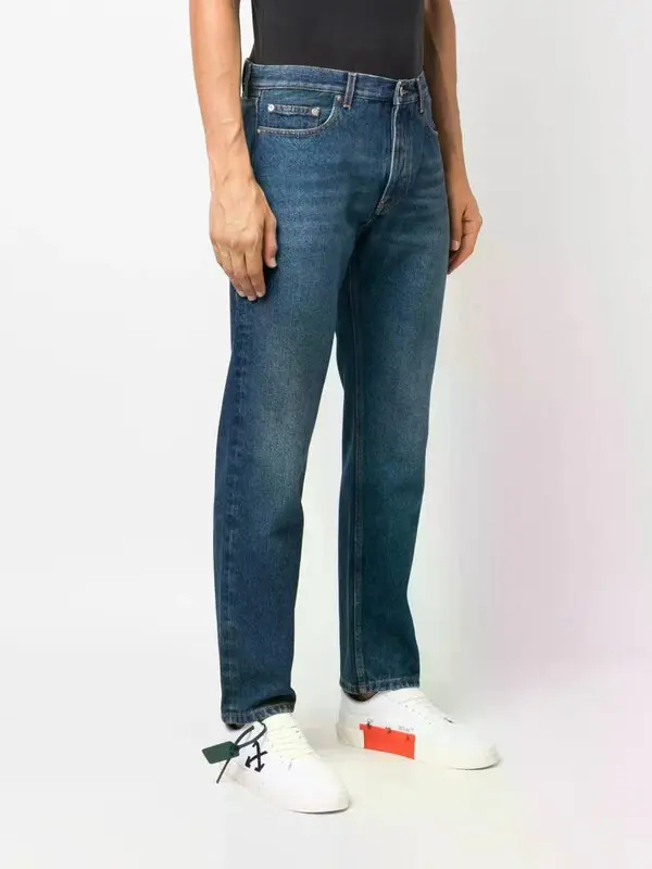 Off-White Stonewashed Straight-leg Jeans - Blue