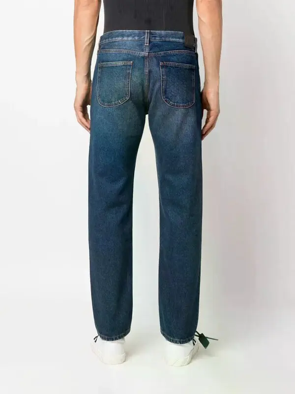 Off-White Stonewashed Straight-leg Jeans - Blue