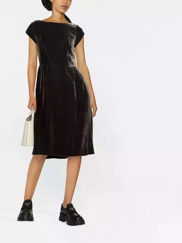 Aspesi Velvet-effect Cap-sleeve Dress