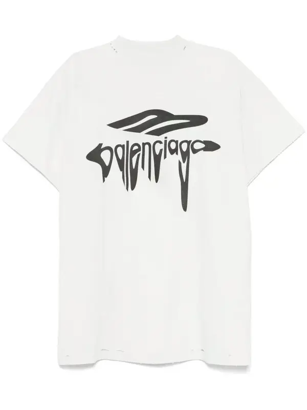 Balenciaga 3b Liquified Oversize T-shirt - Grey