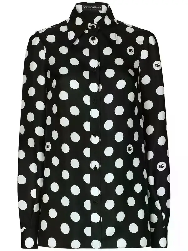 Dolce & Gabbana Polka-dot Silk Twill Shirt