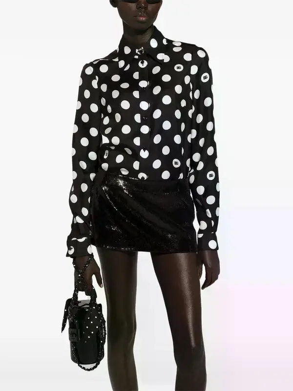 Dolce & Gabbana Polka-dot Silk Twill Shirt