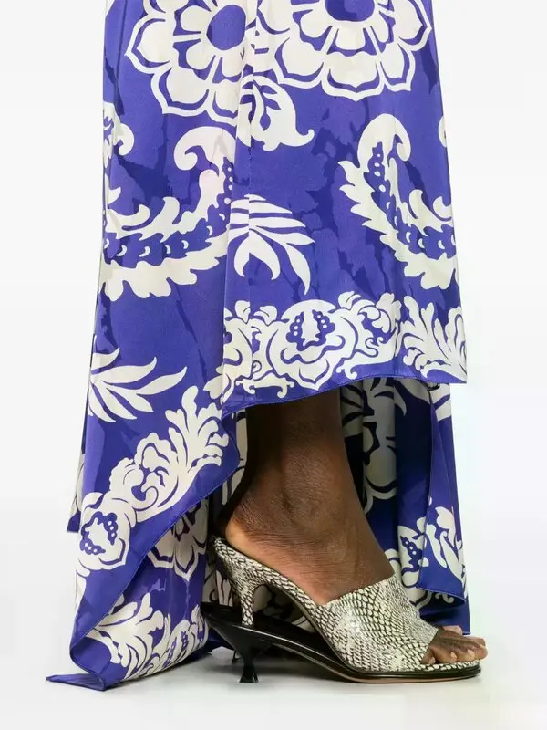 Etro Asymmetric Floral Print Midi Skirt