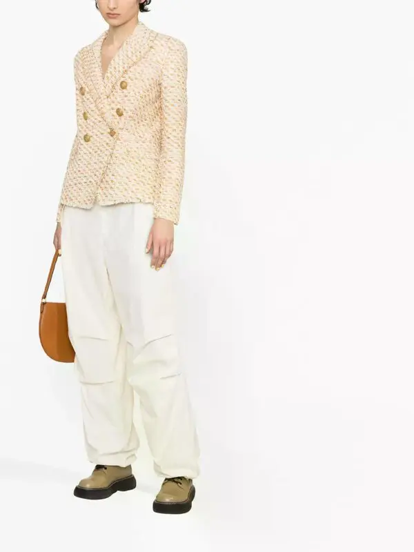 Balmain Double-breasted Tweed Blazer - Neutrals