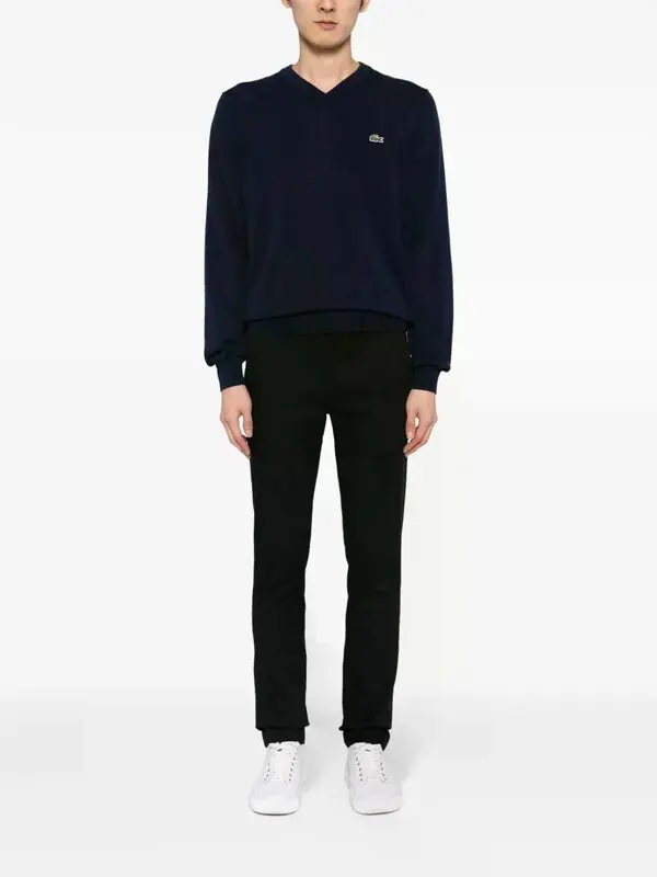 Lacoste Logo-embroidered Fine-ribbed Jumper