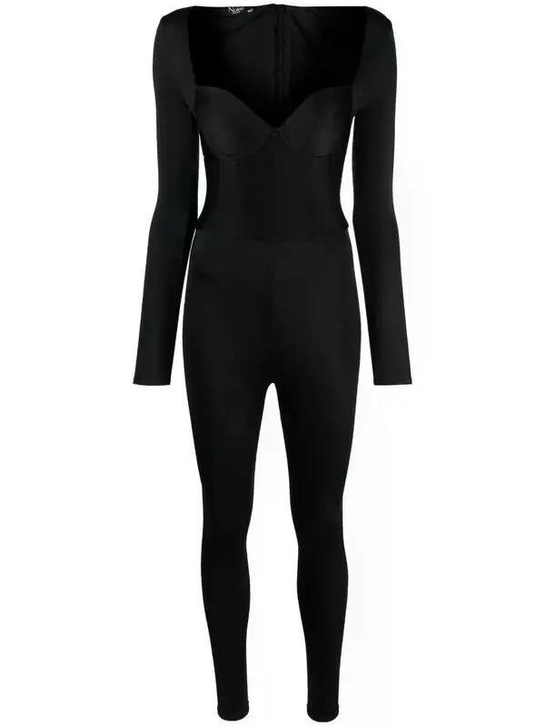 NOIRE SWIMWEAR Sweetheart-neck Stretch Jumpsuit - Black