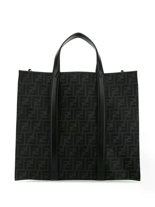 Fendi Ff-monogram Tote Bag - Black
