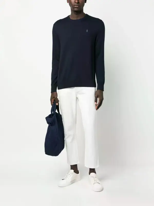 Polo Ralph Lauren Knitted Jumper With Embroidered Logo - Blue