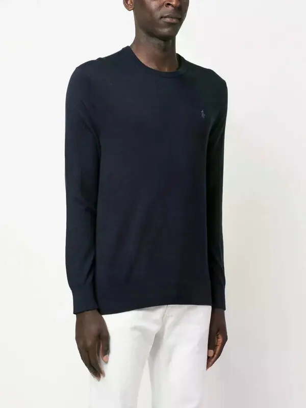 Polo Ralph Lauren Knitted Jumper With Embroidered Logo - Blue