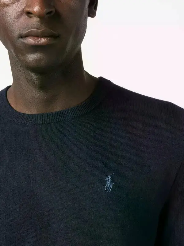 Polo Ralph Lauren Knitted Jumper With Embroidered Logo - Blue