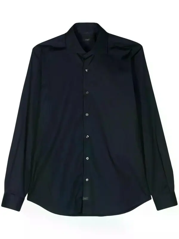 FAY Spread-collar Cotton Shirt