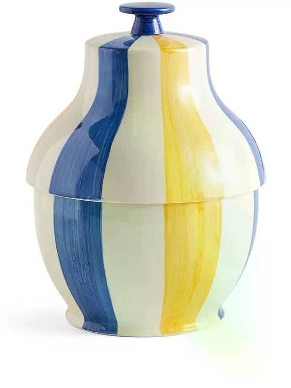 HAY Sobremesa Striped Cookie Jar - Blue