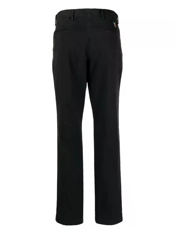 Paul Smith Zebra-embroidered Straight-leg Trousers - Black