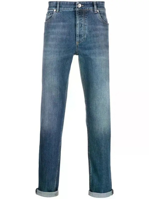 Brunello Cucinelli Mid-rise Cotton Jeans - Blue