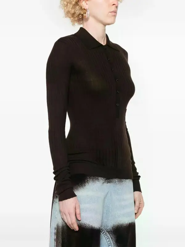 Attico Logo-appliqué Cashmere Sweater - Brown