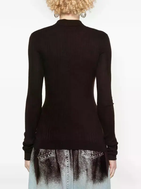 Attico Logo-appliqué Cashmere Sweater - Brown