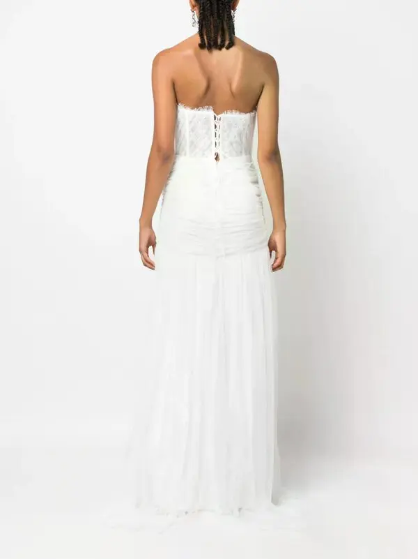 ANA RADU Corset-style Draped Maxi Dress - White