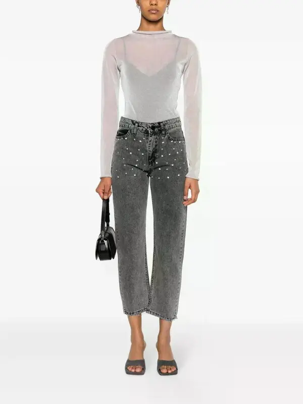 ANA RADU Crystal-embellished Cropped Jeans