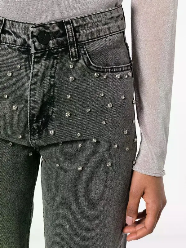 ANA RADU Crystal-embellished Cropped Jeans