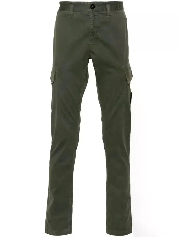 Stone Island Organic Cotton Twill Cargo Trousers - Green