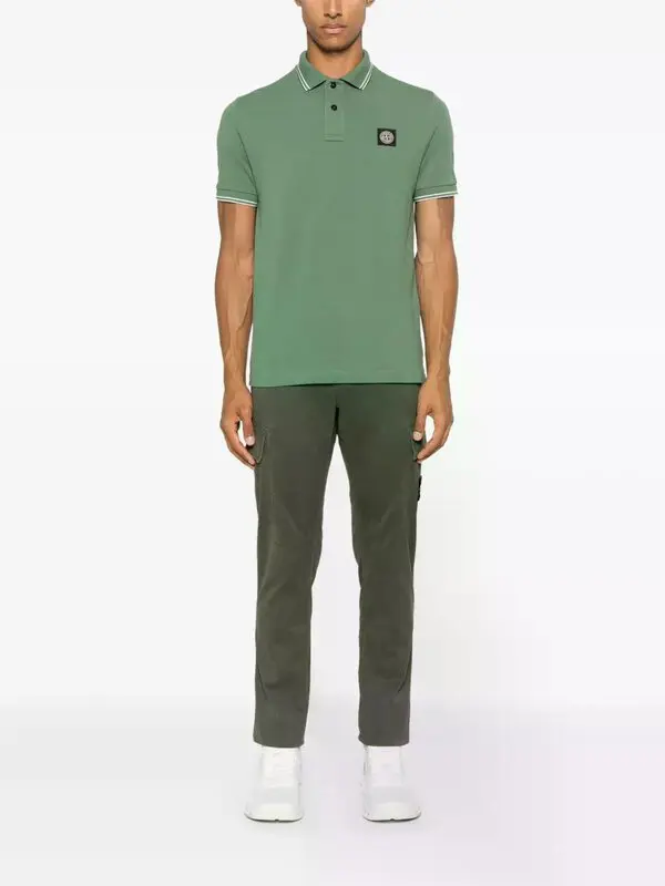 Stone Island Organic Cotton Twill Cargo Trousers - Green