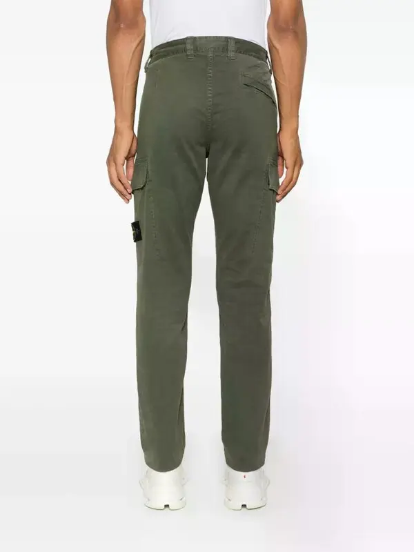Stone Island Organic Cotton Twill Cargo Trousers - Green