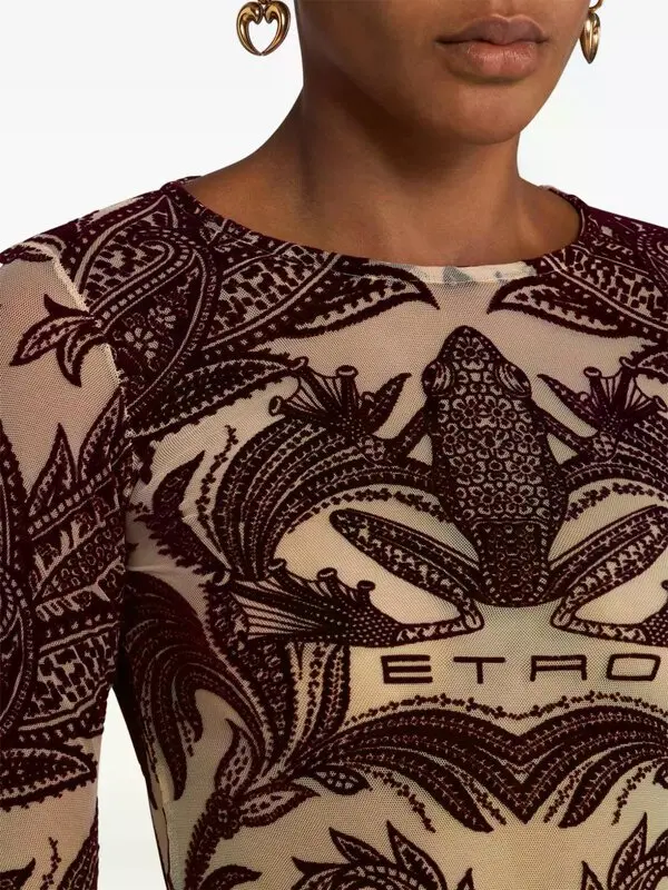 Etro Flocked Tulle Top