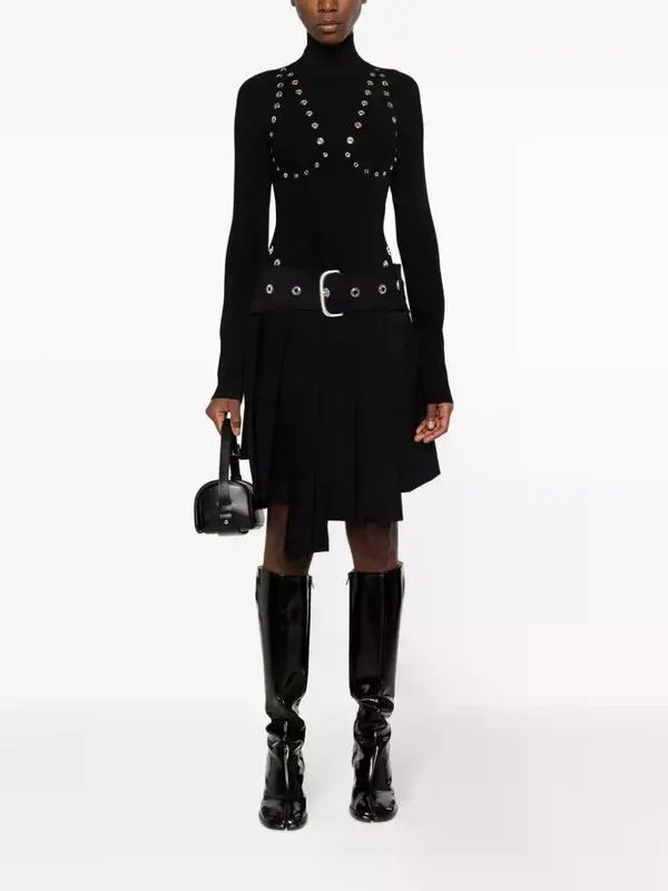 Off-White Eyelet-embellished Knitted Top