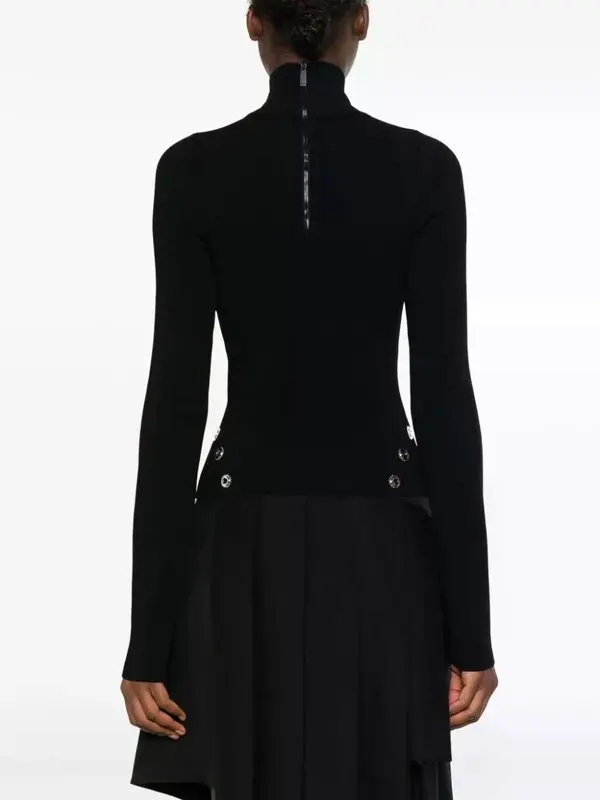 Off-White Eyelet-embellished Knitted Top
