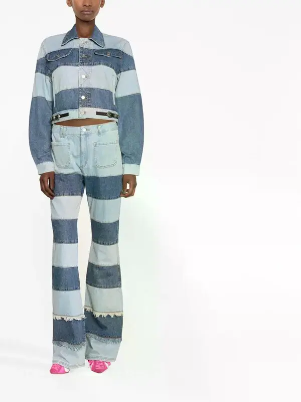 Andersson Bell Mahina Patchwork-striped Denim Jacket