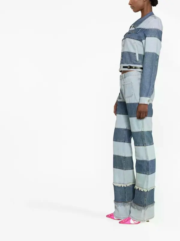 Andersson Bell Mahina Patchwork-striped Denim Jacket