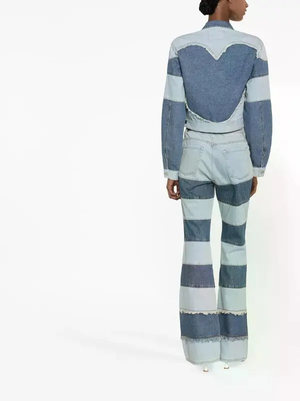 Andersson Bell Mahina Patchwork-striped Denim Jacket