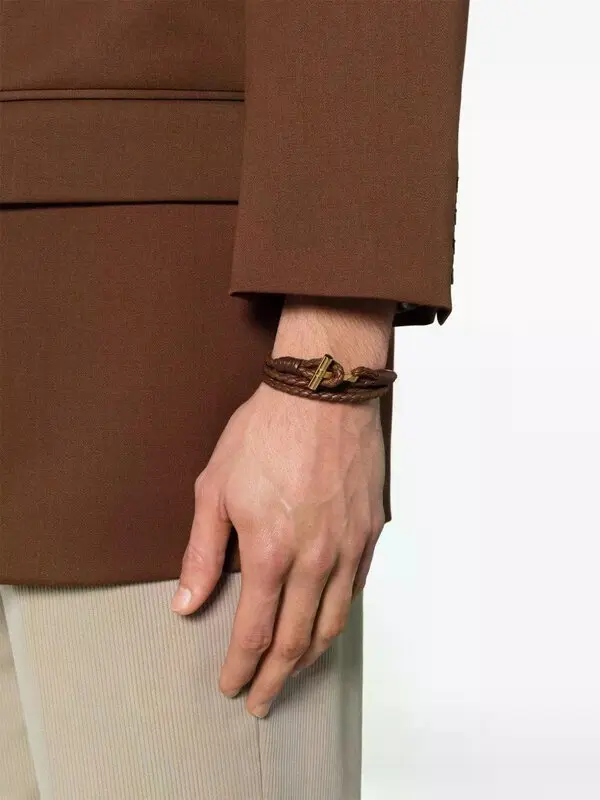 TOM FORD Braided Leather Bracelet