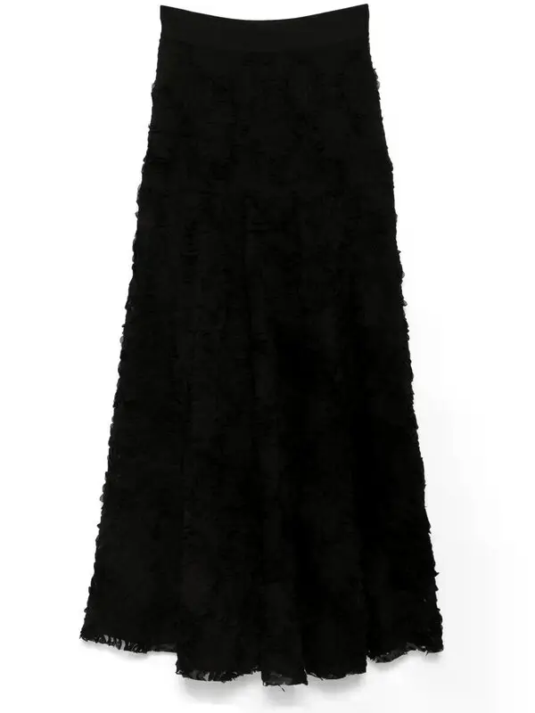 Maje Embroidered Tulle Maxi Skirt - Black