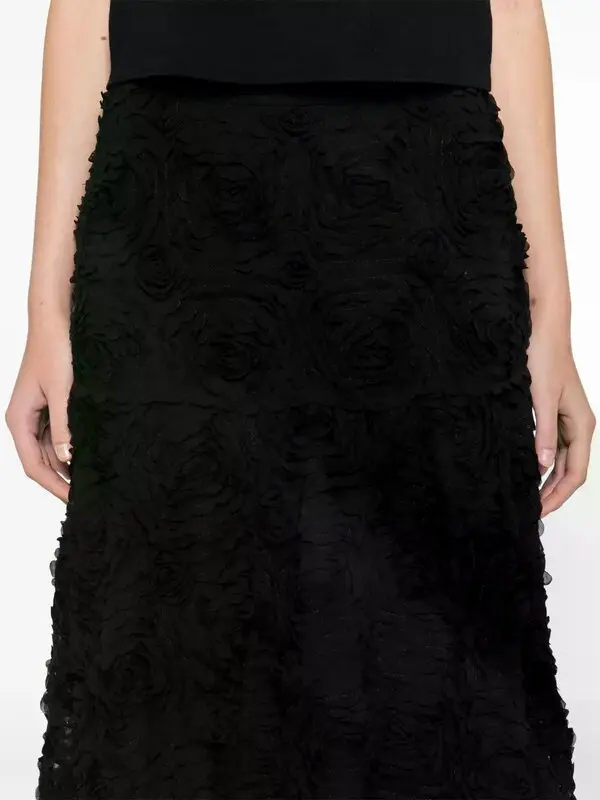 Maje Embroidered Tulle Maxi Skirt - Black