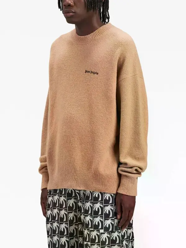 Palm Angels Logo-embroidered Wool-blend Jumper
