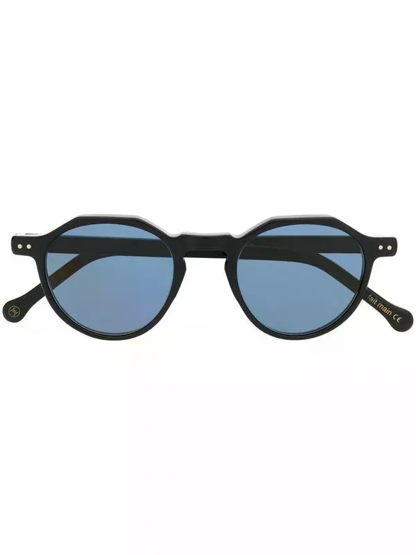 LESCA Round-frame Sunglasses - Black