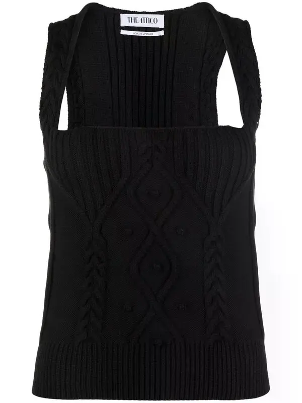 Attico Sofia Knitted Sleeveless Top
