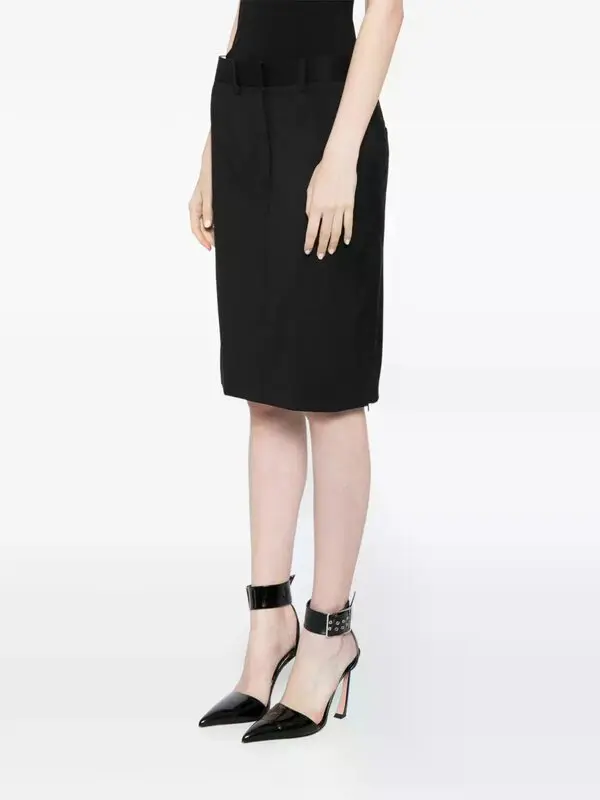 Helmut Lang Straight Wool Skirt