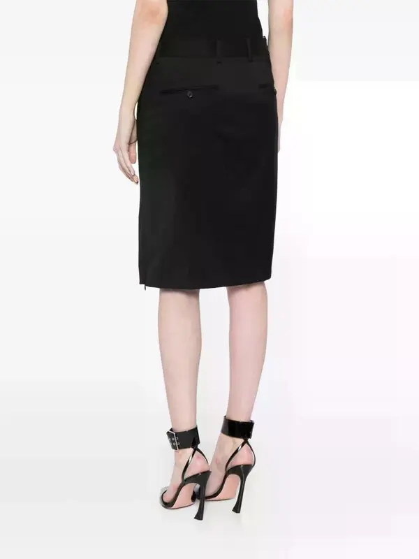 Helmut Lang Straight Wool Skirt