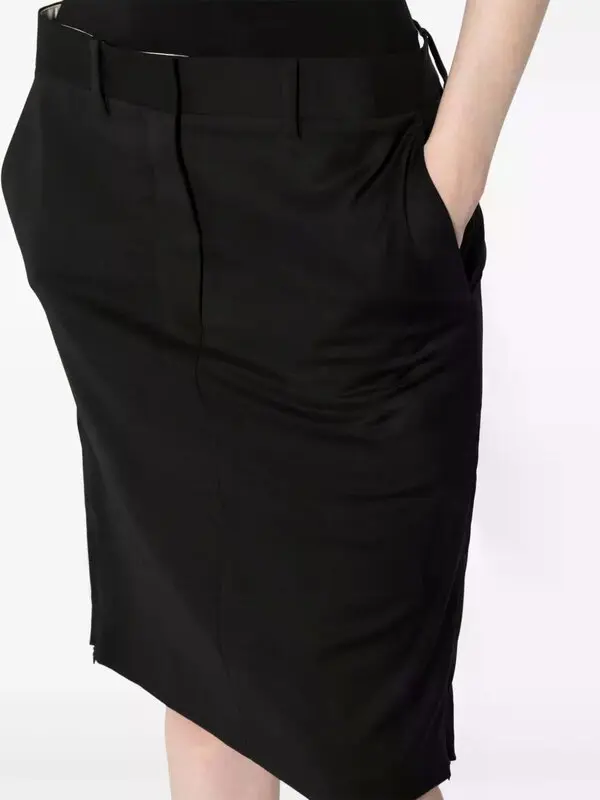 Helmut Lang Straight Wool Skirt