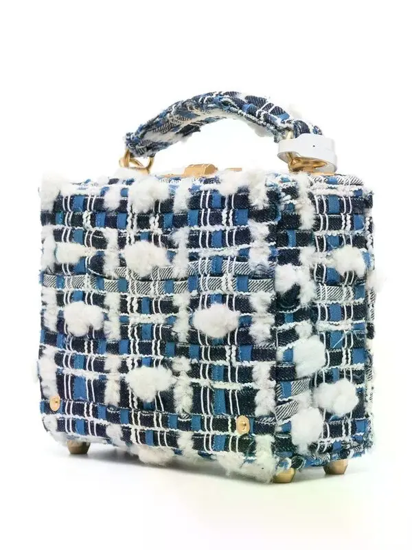 Thom Browne Mini Denim Pouf Tweed Bag - Blue