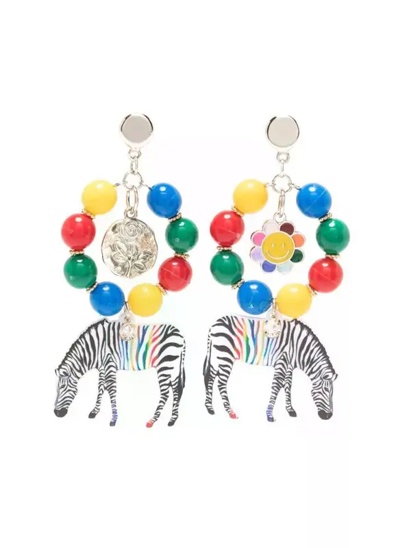 AMIR SLAMA Zebra Pendant Earrings - Multicolour