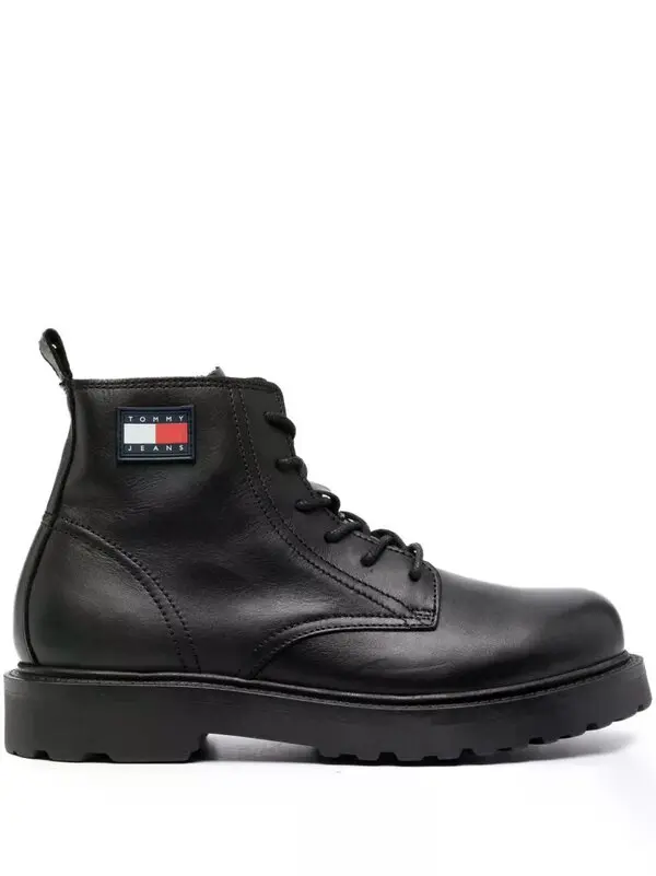 Tommy Hilfiger Logo-patch Lace-up Leather Boots