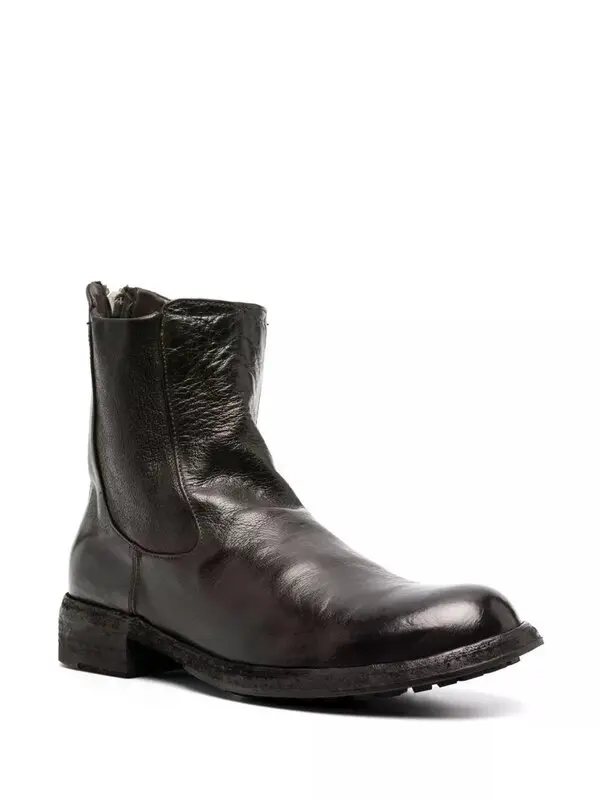 Officine Creative Round Toe Leather Boots