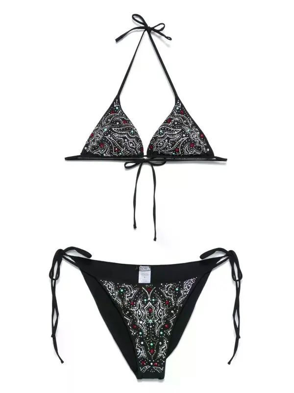 VENUJA Crystal-embellished Bikini - Black