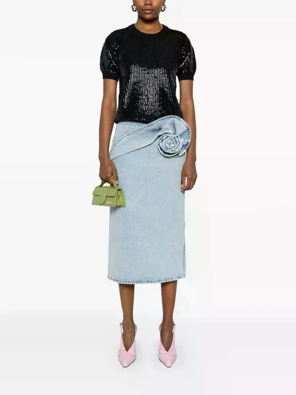 P.a.r.o.s.h Sequin-embellished T-shirt - Blue