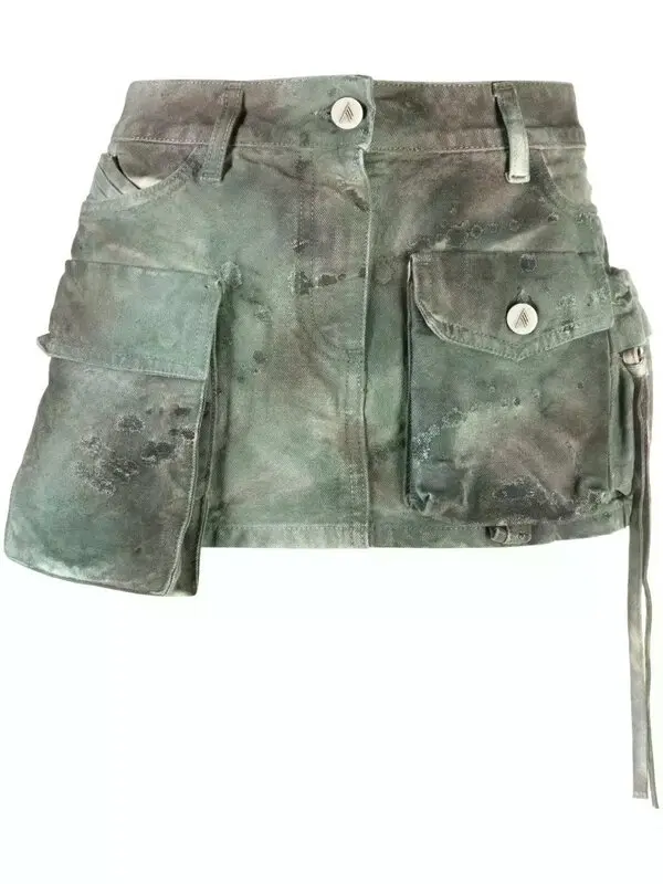 Attico Fay Camouflage-pattern Cargo Miniskirt - Green