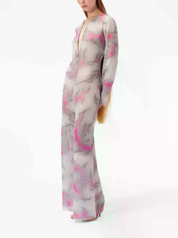 MARGHERITA MACCAPANI Vane Ghost-print Flared Jumpsuit
