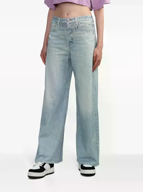 Rag & Bone Mid-rise Wide-leg Jeans - Blue
